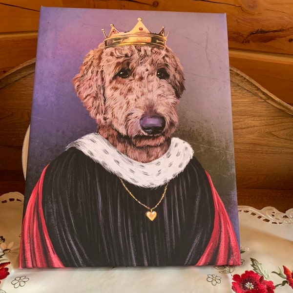 Queen Pet Portrait, Royal Pet Portrait, Pet Portrait, Custom Pet ...