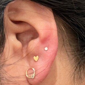 20G/18G/16G Heart Push Pin Labret Threadless Flat Back - Etsy