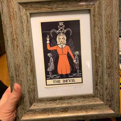 The Devil XV Tarot Card Art 5x7 Art Print, Hand-cut and Mounted Card - Etsy