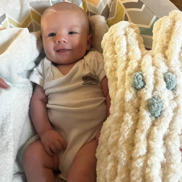 Fingerknit Easter Chunky Bunny Peeps Pattern With Video Tutorial - Etsy