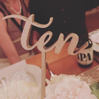 Script Wedding Table Numbers on a Stick Script Table Numbers Party ...