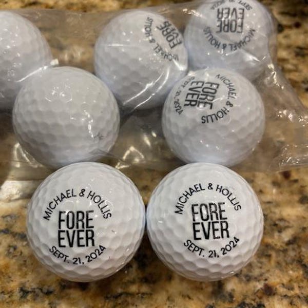 Fore Ever Custom Golf Ball Wedding Favors for Guests, Bulk Wedding ...