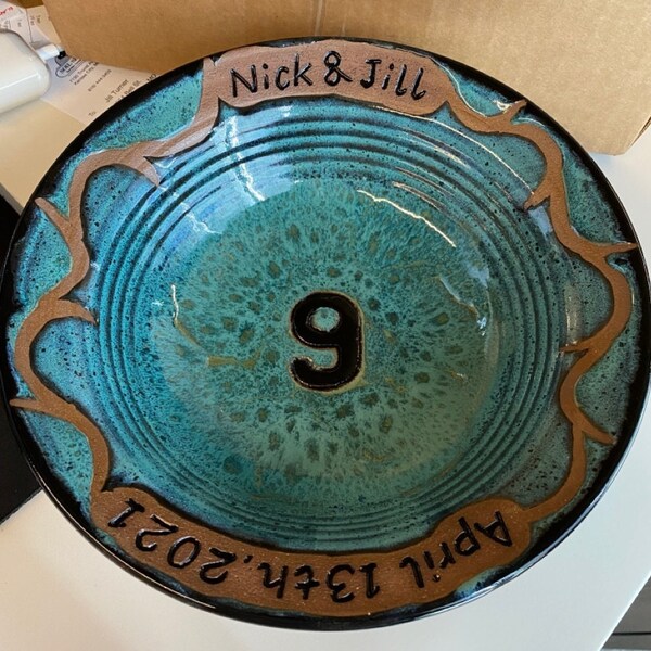 Wedding Bowl Pottery, Wedding Bowl Ceramic, Personalized Wedding ...