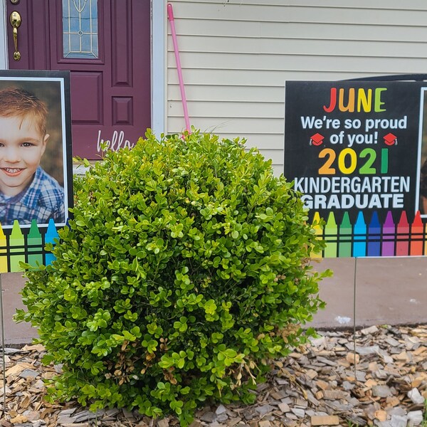 Printed Kindergarten Graduation Sign, Photo Yard Sign, Class of 2024 ...