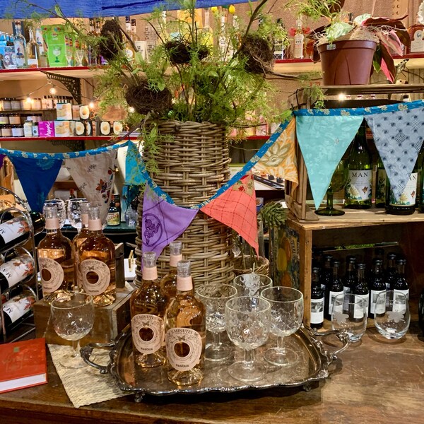 Recycled Sari Bunting - Colorful Flags - Handmade Garden Garland - Sari ...