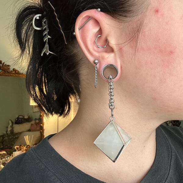 Barbed Wire Ear Hangers- Ear Weights, Earrings for Plugs- Hinged ...