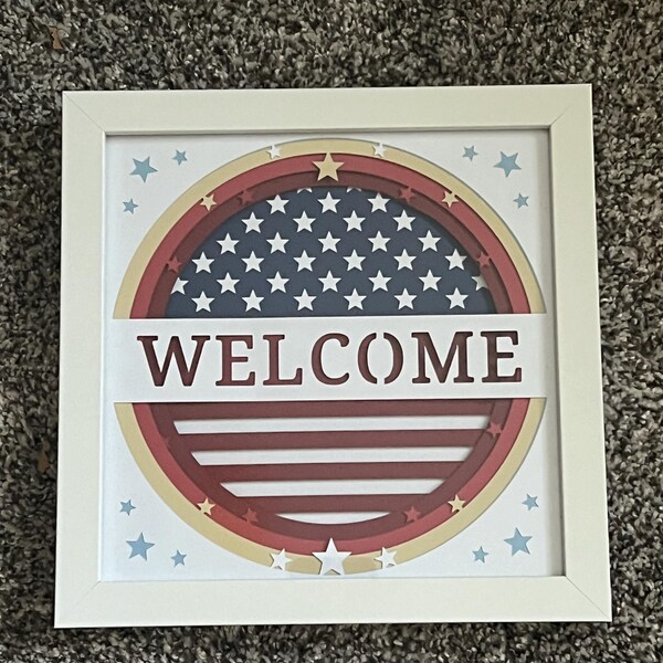 3D Sunflower Welcome Shadow Box, Floral Svg, 3D Mandala, Welcome Sign ...