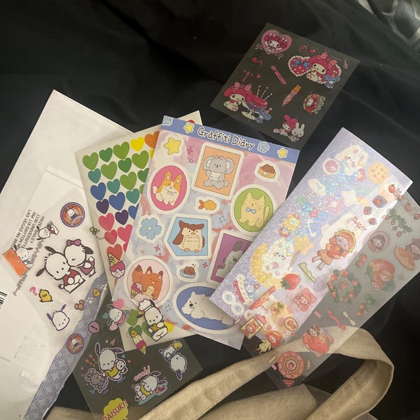 Random Sticker Sheets Grab Bag: Random Kawaii Sticker Sheet Grab Bag ...