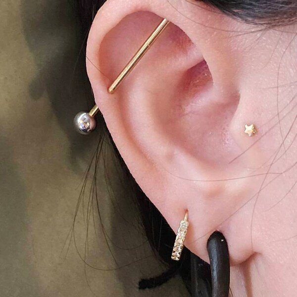 1.5mm Super TINY DISC Threadless Stainless Steel Piercing Tragus ...