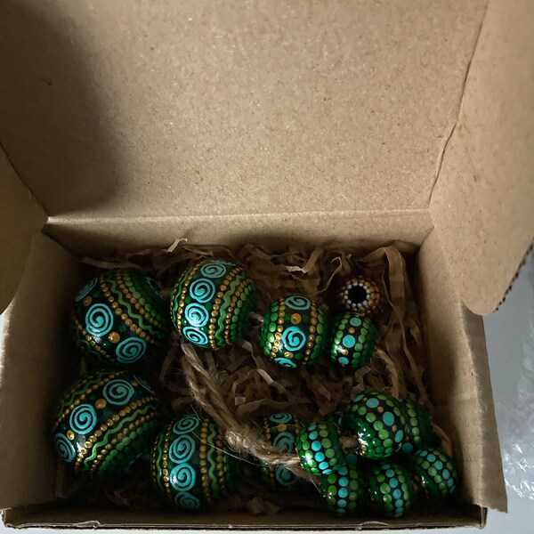 Christmas Baubles, Blue Christmas Ornaments, Hand Painted Decorations ...