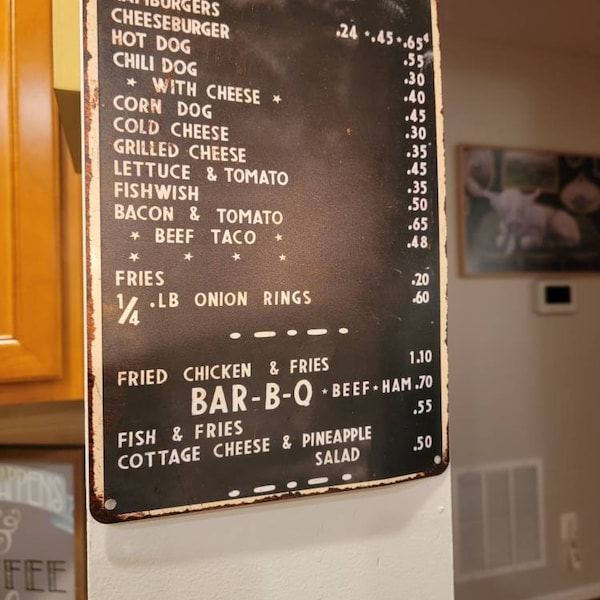 Sandwich Board Sign 1940's Diner Menu Sign Restaurant Decor Diner Signs ...