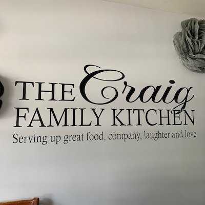 PERSONALISED the Family Kitchen... Wall Art Sticker, Vinyl Decal ...