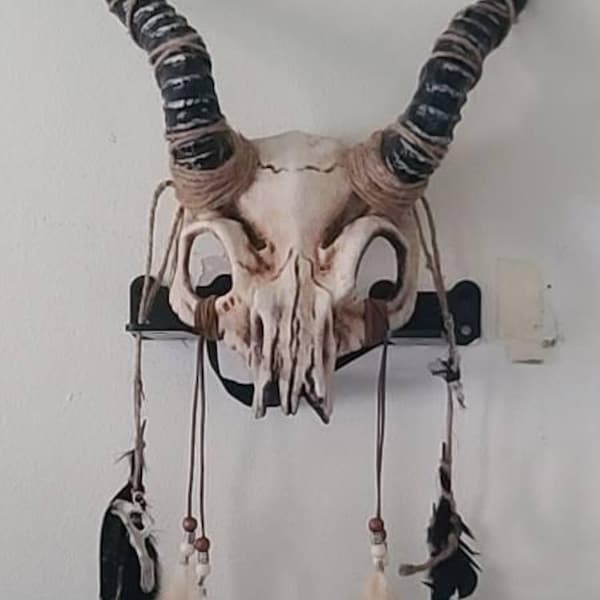 Ancestral Demon Horned Skull Mask | Faux Bone | Wendigo Shaman Witch ...