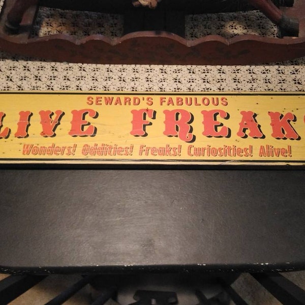 Custom Carnival Freak Show Sign - Rustic Hand Made Vintage Wooden - Etsy