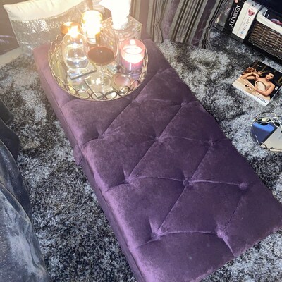 PURPLE Ottoman Footstool, Coffee Table, Ottoman Storage, Living Room ...