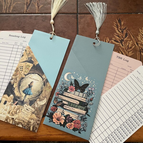 Bookmark Pouch + Reading Log & TBR Log Bookmarks || Colorful *BUNDLE ...