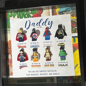 Personalised Papa/dad Superhero Box Frame, Personalised Frame for Him ...