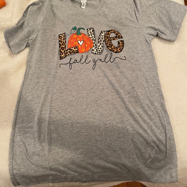 Love Fall Y'all Shirt, Leopard Print Fall Shirt, Thanksgiving,hello ...