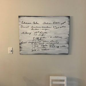 Larger Recipe Sign Custom Recipe Sign Handwritten Recipe | Etsy