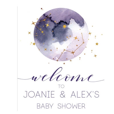 Moon Baby Shower Sign Moon Welcome Sign Celestial Baby - Etsy UK