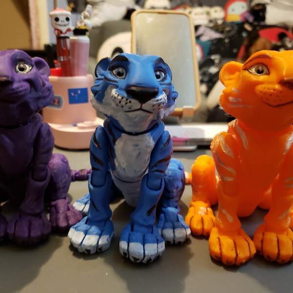 Articulated Tiger 3D Printed Fidget Toy Desk Decor, Pet Tiger Toy ...