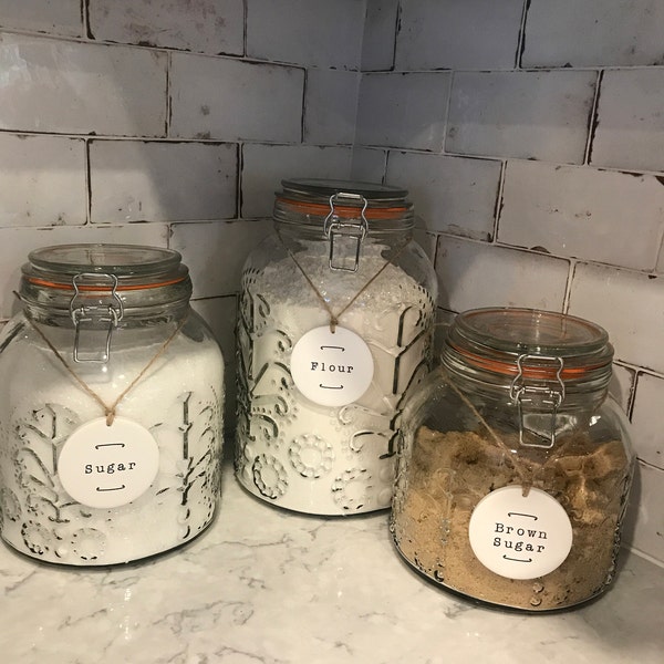 Personalized Farmhouse Style Kitchen Labels to Organize Mason Jars ...