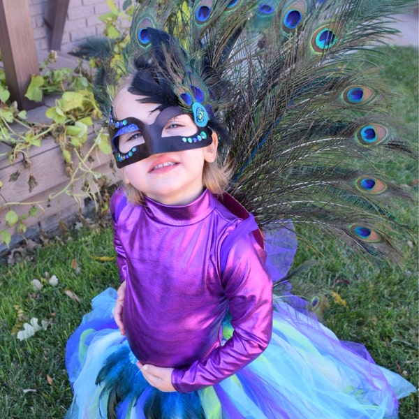 Peacock Costume Girls or Adult Peacock Tutu With Mask and Wand and ...