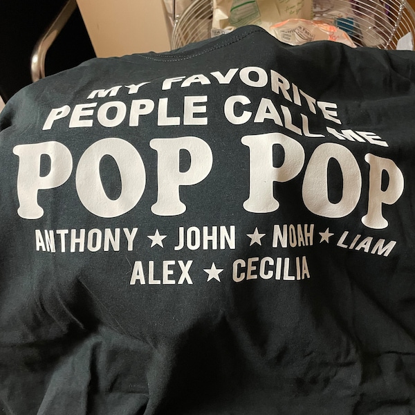 Personalized Pop Pop Shirt With Grand Kids Names, Pop Pop Gift, Pop ...