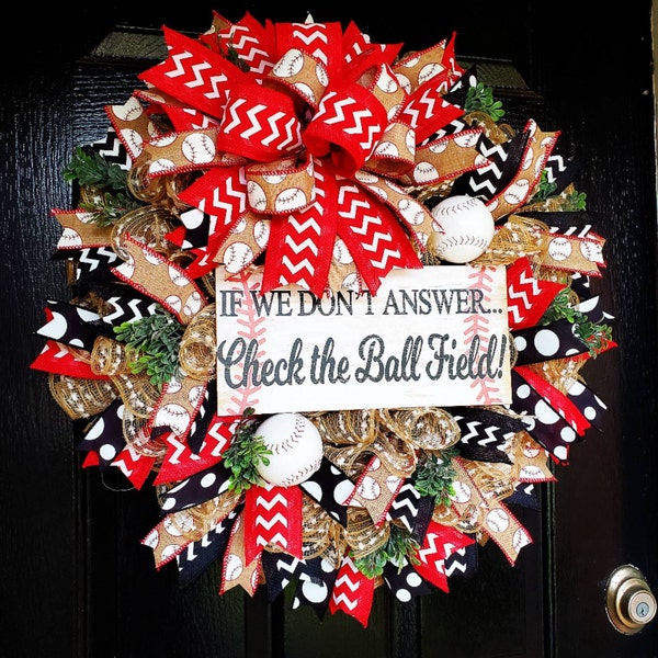 Baseball Sign, Baseball Sign for Wreath, If We Don't Answer Check the ...