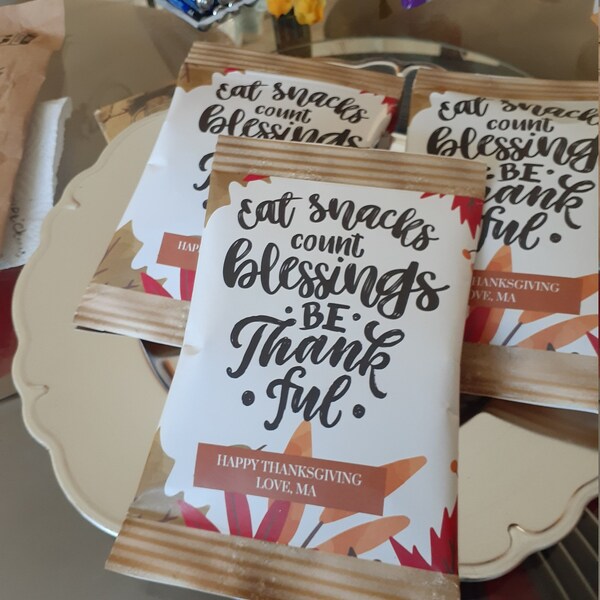 Thanksgiving Chip Bag, Thanksgiving Treat Bag, Thanksgiving Favor Bag ...