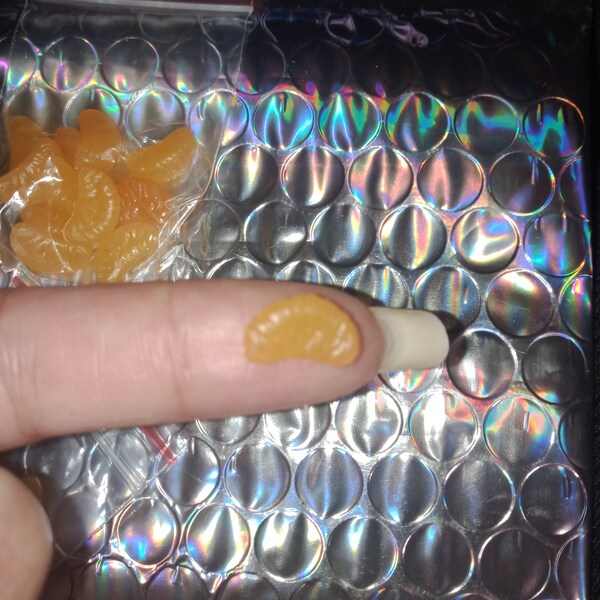 Smaller 3D Miniature Orange Slice Cabochons, Flexible Silicone Cabs ...