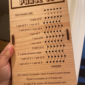 Phase 10 Game Board Wood 5th Anniversary Custom Game Board - Etsy