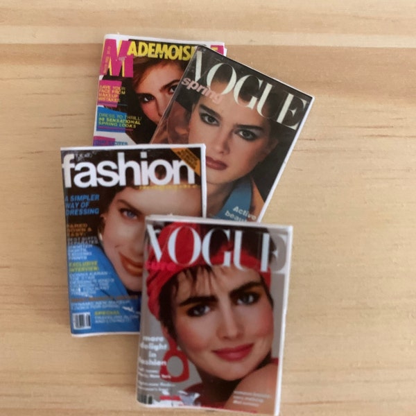 4 Miniature Vintage 1980'S 'FASHION' Magazines - Dollhouse 1:6th 1/12th ...