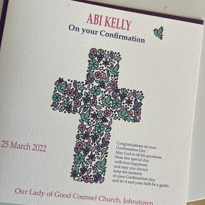 Personalised Confirmation Card Girl's Confirmation Card Confirmation ...
