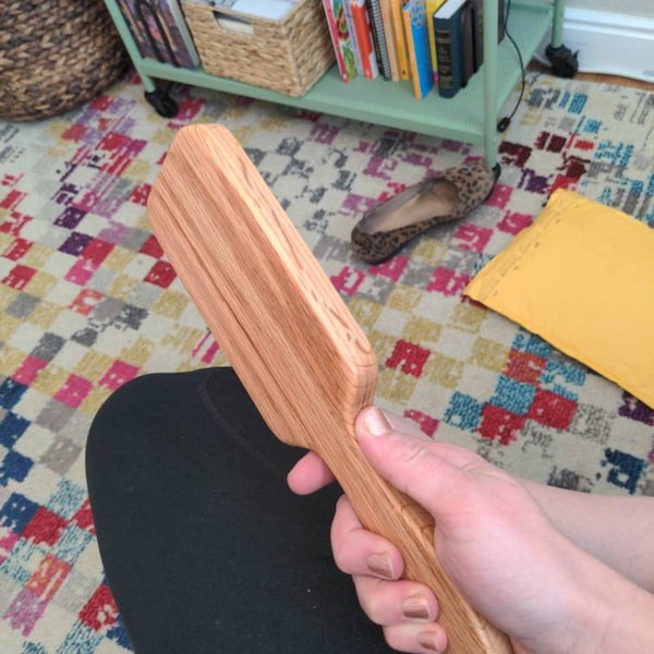 Spanking Paddle With Holes The Swatter In Hickory With Dark Walnut Stain By Red Back Porch