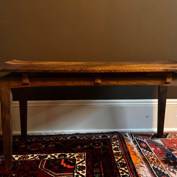 Handmade Walnut Bench Wooden Stool Rustic Bench - Etsy