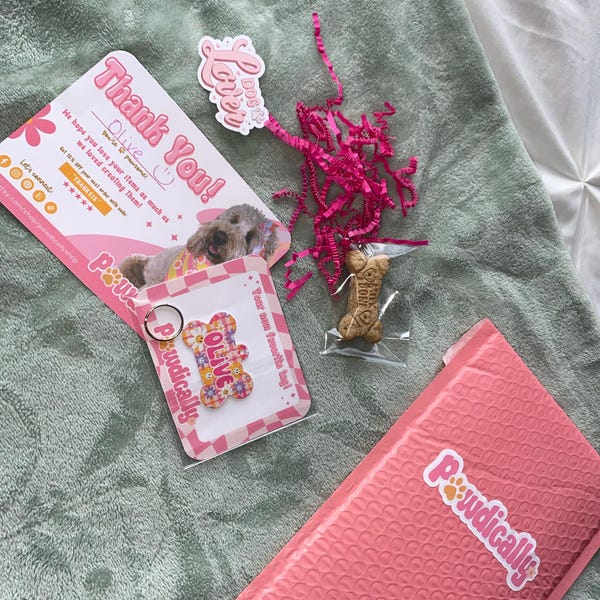 Pet ID Tag Pink Love Dog Name Tag Custom Dog Tag Personalized Pet Tag ...