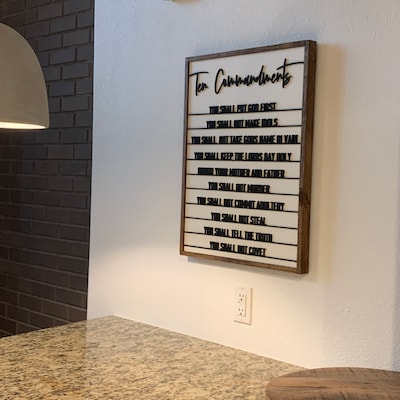 Ten Commandments Sign the Ten Commandments 3D Laser Sign - Etsy