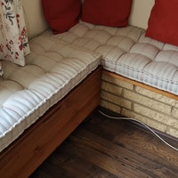 Classic Piped Box Cushion, Buttoned, Bench, Window, Custom, Seat Pad ...