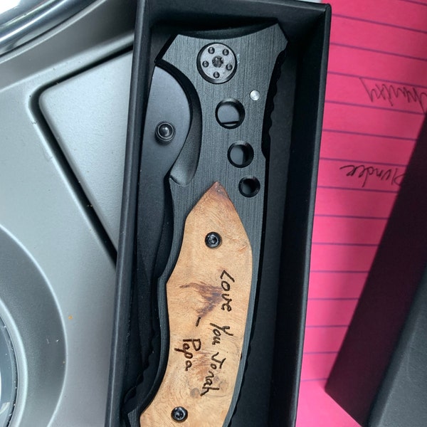 Engraved Handwriting Folding Pocket Knife: Personalized Memory Keepsake ...