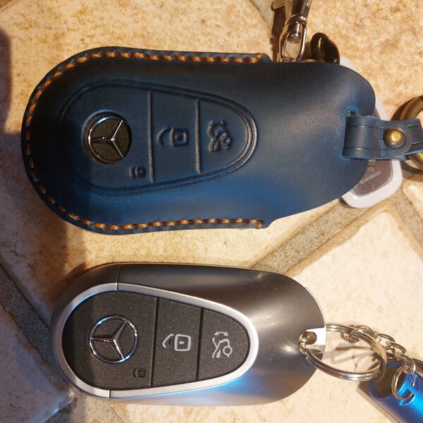 Handmade Leather Key Fob Cover Compatible for Maybach Mercedes C E S ...