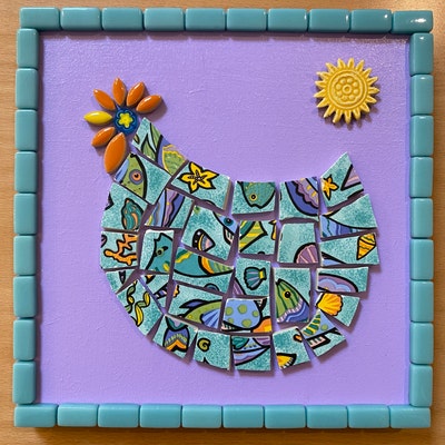 Handmade Ceramic Circle Tile With a Swirl for Use in Mosaics or Other ...