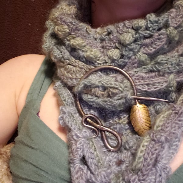 Hand-forged Curled Steel Medieval Brooch With Gold or Silver Leaf ...