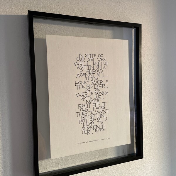 Crowded Table Print Lyrics Typography Minimalist Home Decor Governerd ...