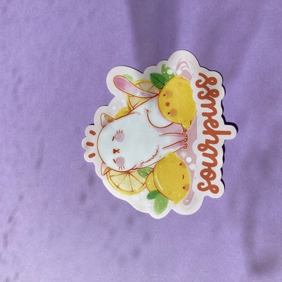 Kawaii Lemon Cat Art Print Kawaii Cute Cat Print Katnipp - Etsy