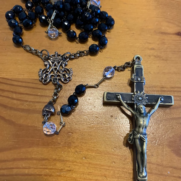 Rosary St. Michael the Archangel Stunning True Bronze Crucifix and ...