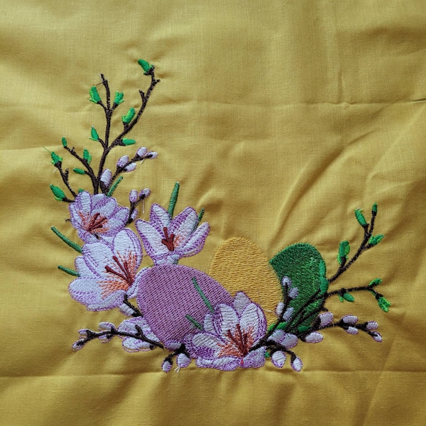 Easter Frame With Flowers and Eggs Embroidery Design, 3 Sizes, Instant ...