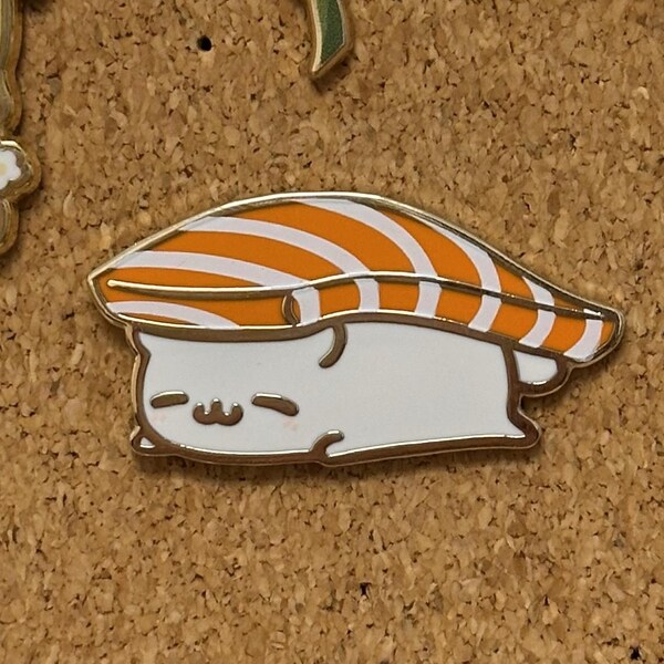 Sushi Cat Mewchi Hard Enamel Pin - Rice Kitty Nigiri 1.25"~1.5" - Etsy