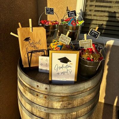 Graduation is Sweet Please Take a Treat Sign, Graduation Party Candy ...