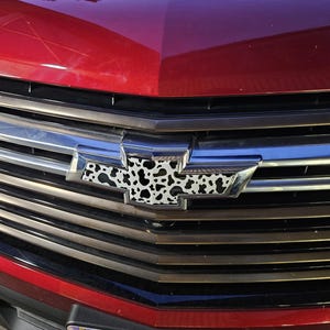 2 Animal Print Chevy Bowtie Vinyl Overlay Sheets Emblem Decal Overlay Silverado Tahoe Suburban cheetah Zebra Tiger Cow Etsy